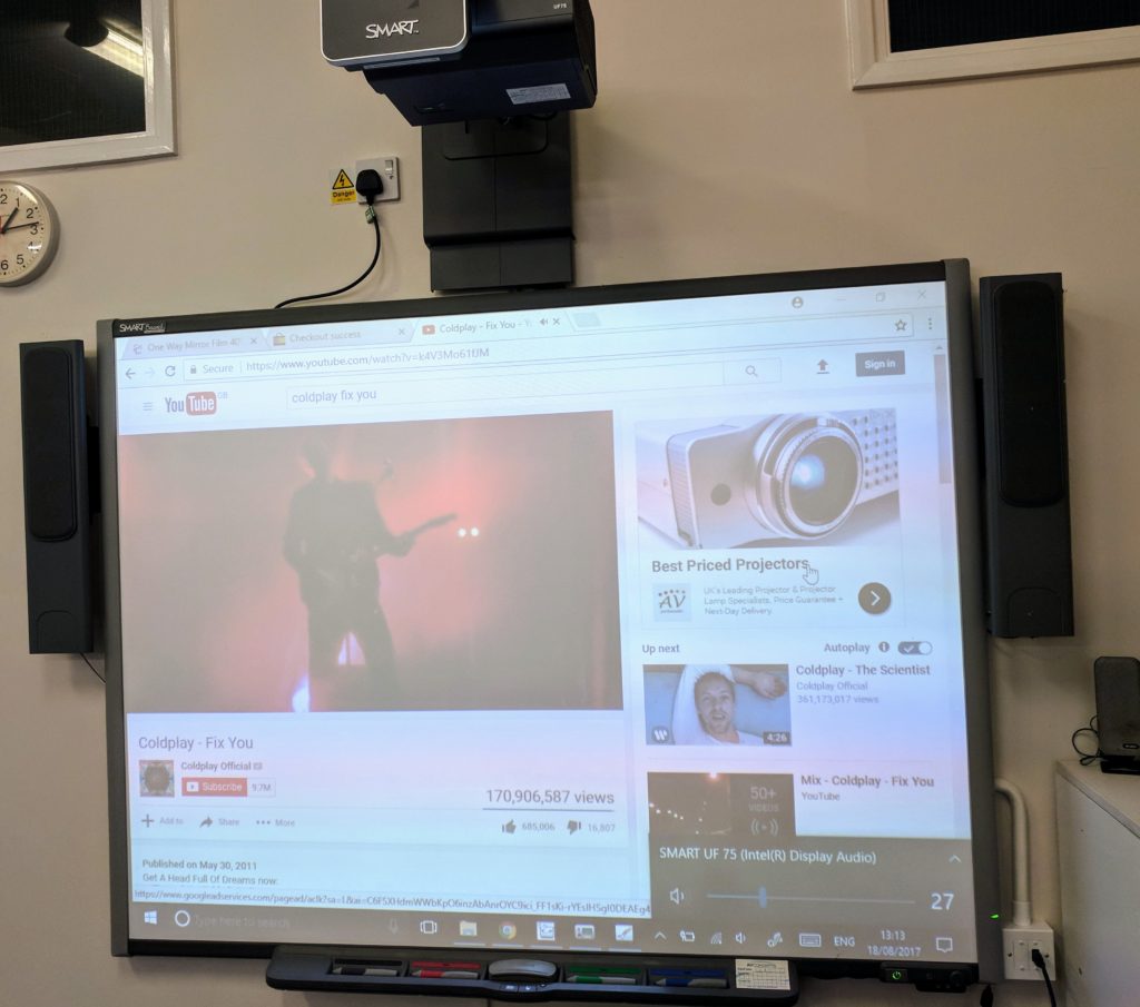 Projector installation for a primary school